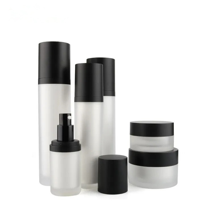 Luxury Frosted Plastic Acrylic Cosmetic Lotion Bottle With Black Cap ...