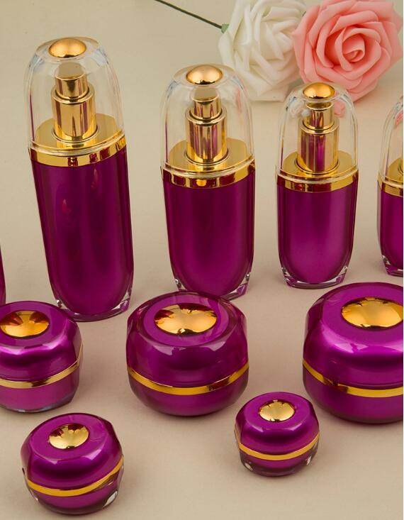 Lady cosmetics packaging 15g/30g/50ml/100ml acrylic luxury gold empty ...