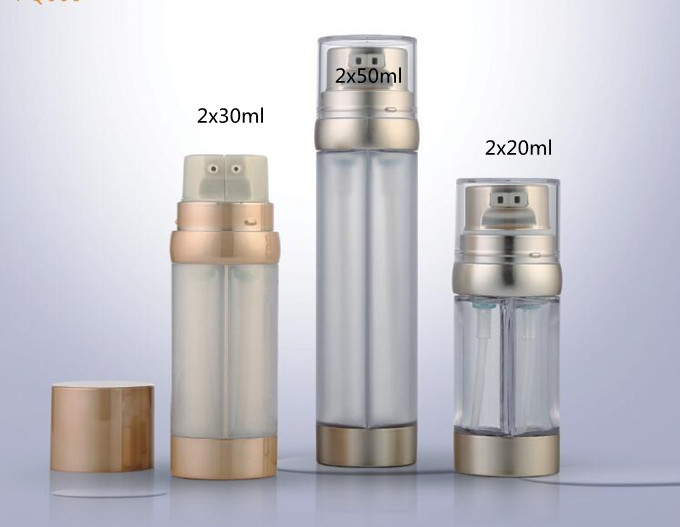 40ml 60ml 100ml Cosmetics Lotion Bottle Dual Chamber Plastic Bottle